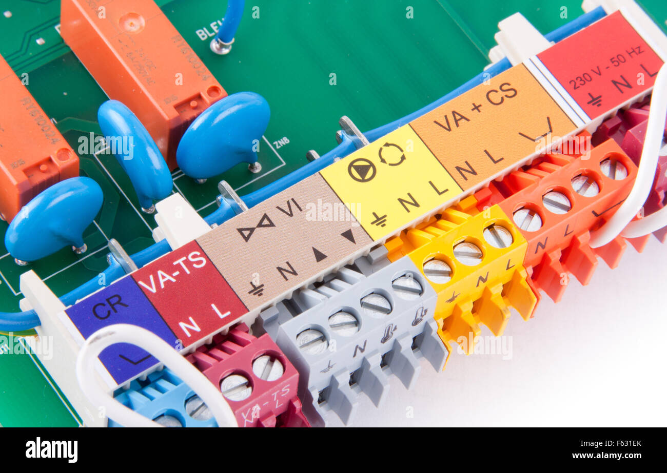 Close-up of electrical clamps on electronic circuit Stock Photo - Alamy