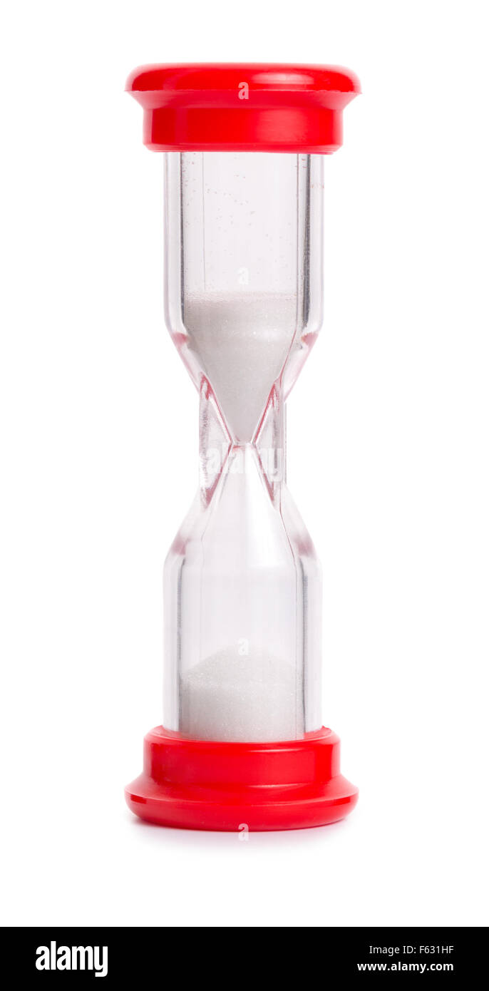 sandclock on white background Stock Photo - Alamy
