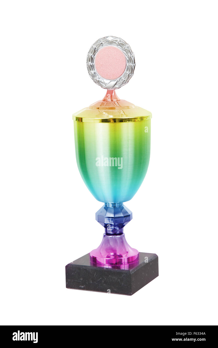 Trophy cup isolated on a white background - Rainbow Stock Photo - Alamy