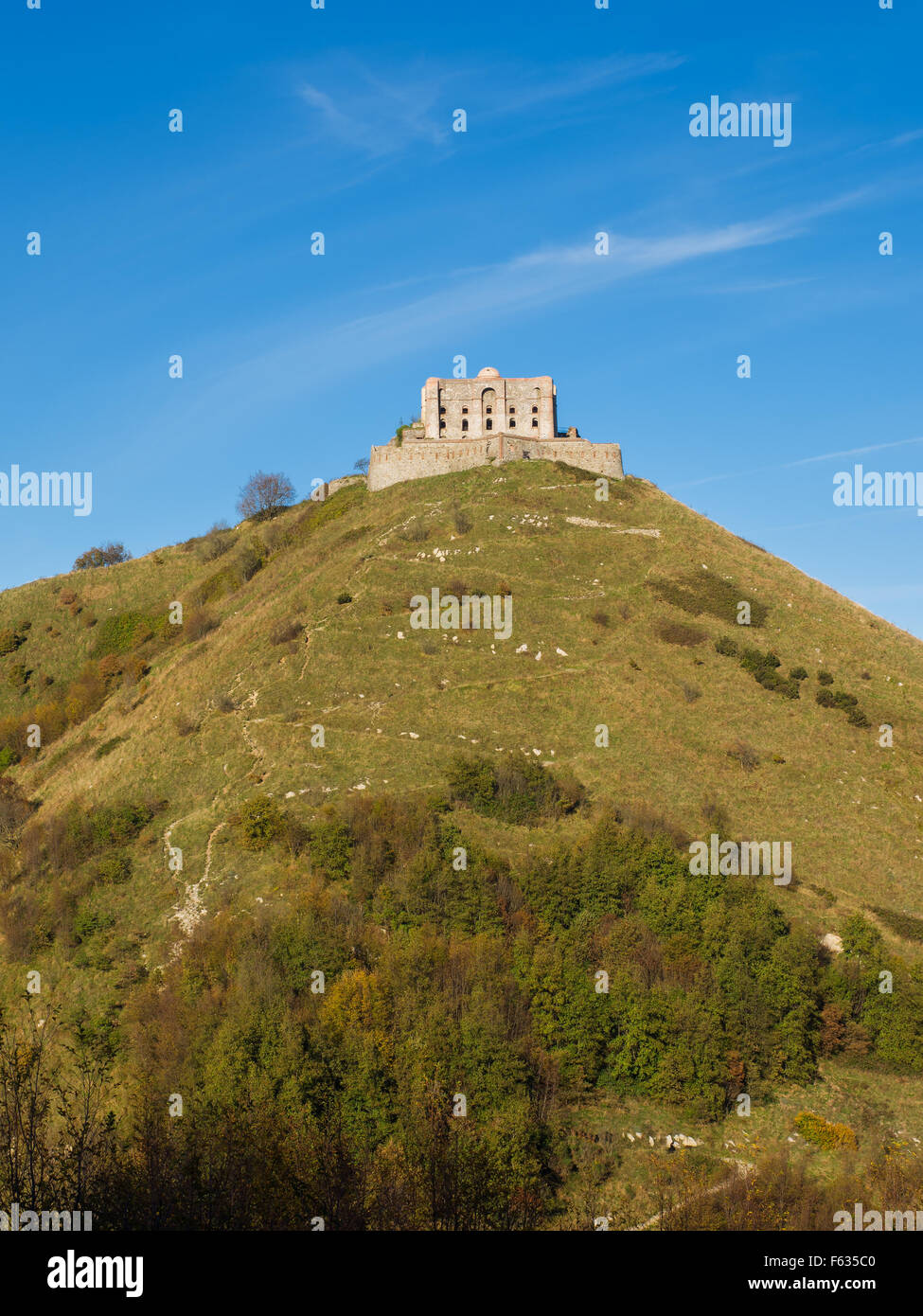 "Forte Diamante" old abandoned castle at the top of hill Stock Photo ...