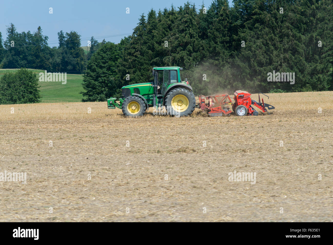 Field-engine on field Stock Photo - Alamy