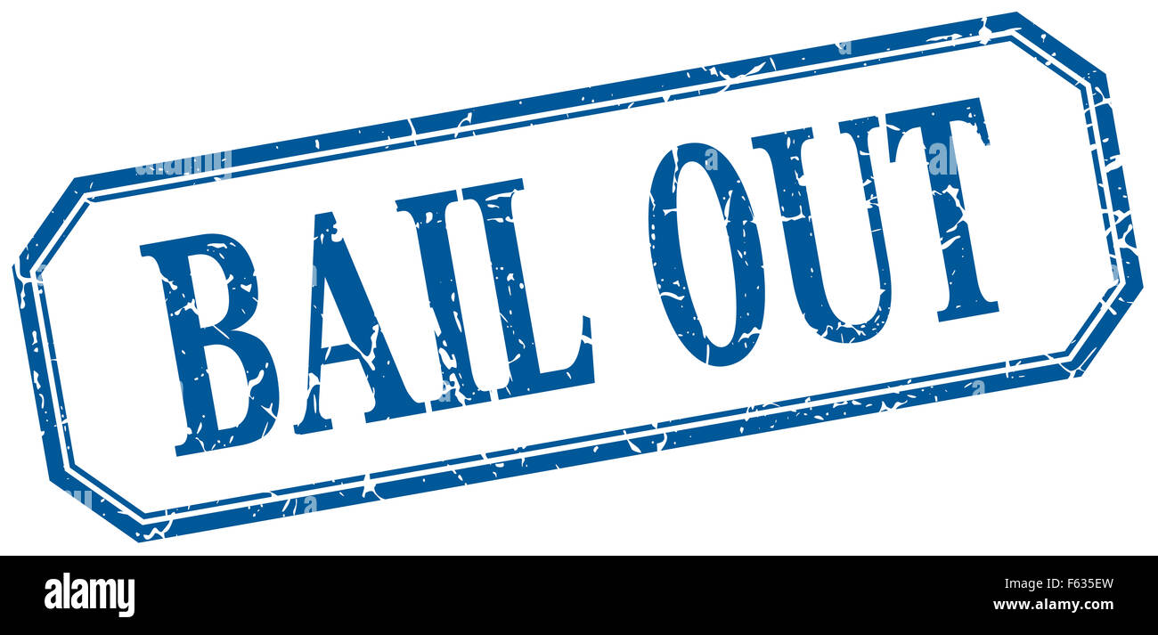bail out square blue grunge vintage isolated label Stock Photo - Alamy