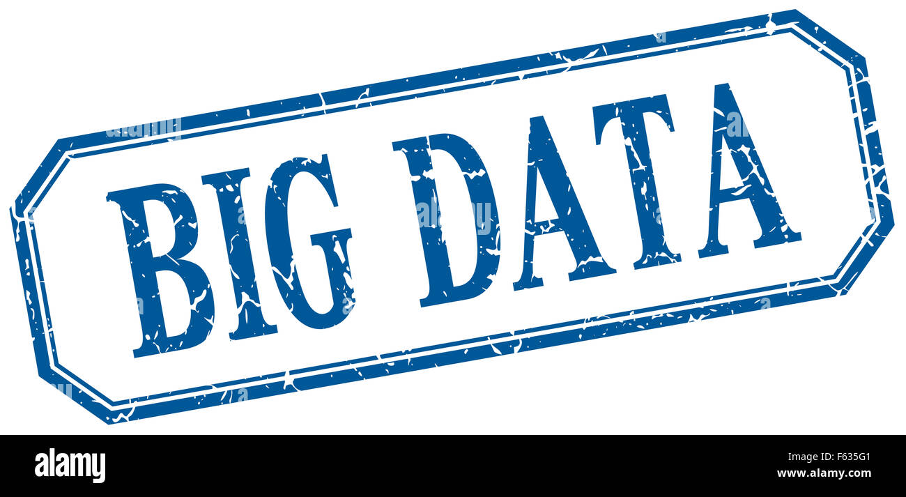 big data square blue grunge vintage isolated label Stock Photo - Alamy