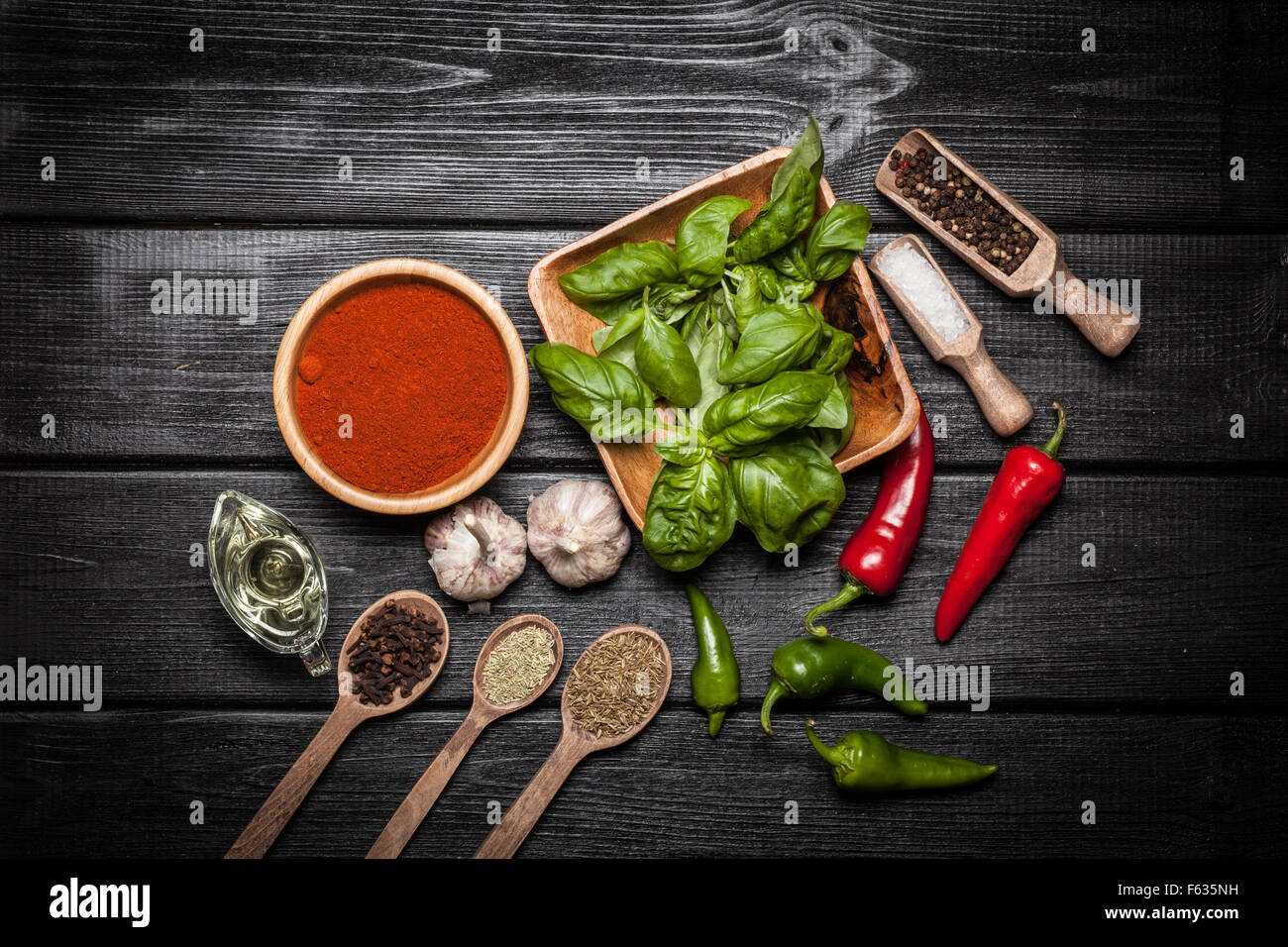 Variety of spices Stock Photo - Alamy