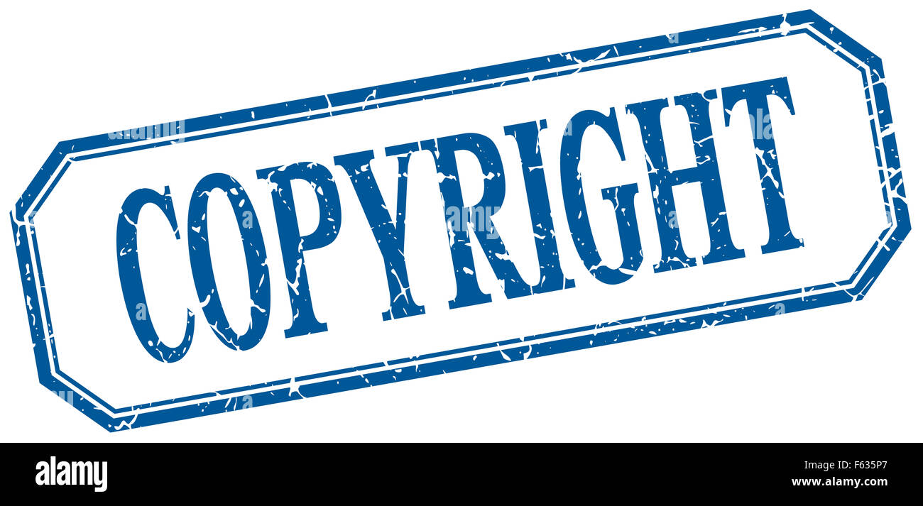copyright square blue grunge vintage isolated label Stock Photo - Alamy