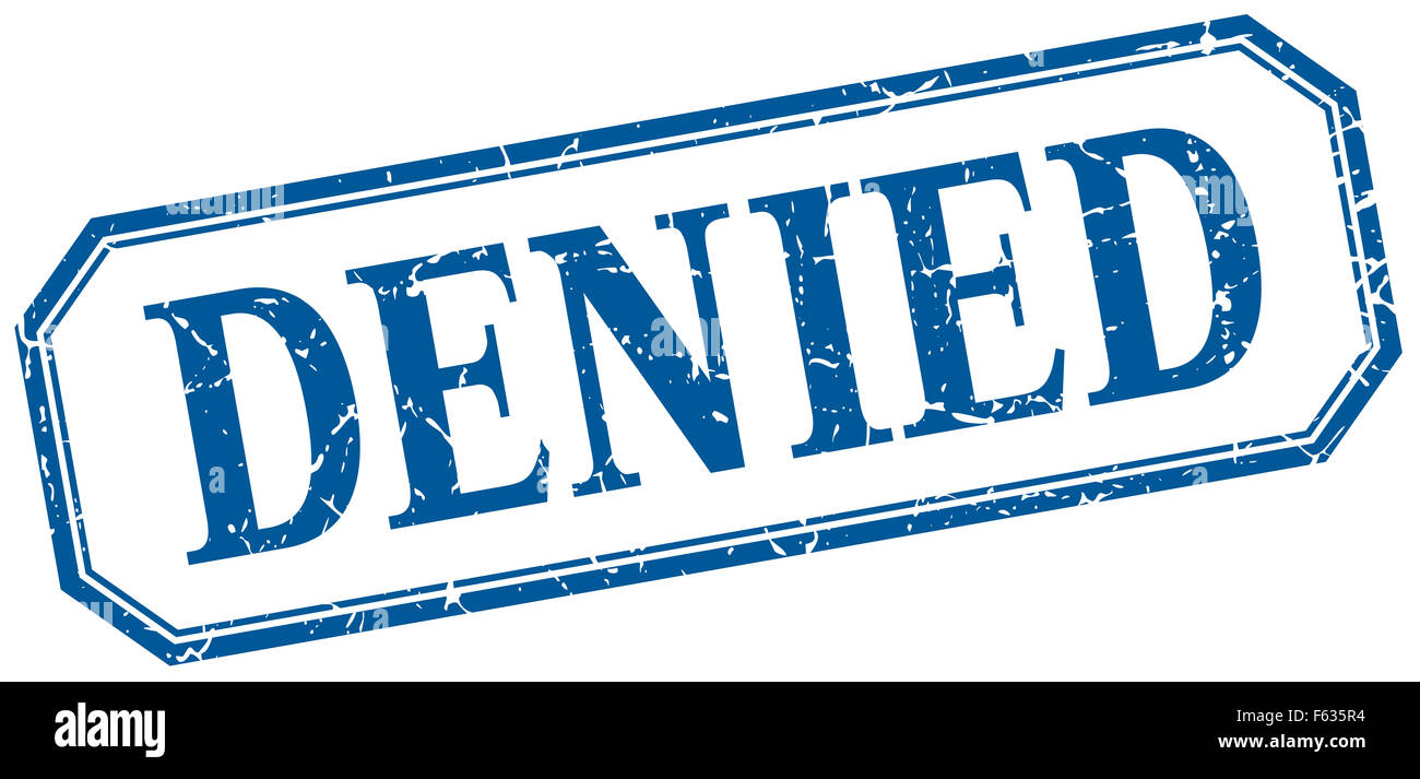 denied square blue grunge vintage isolated label Stock Photo - Alamy