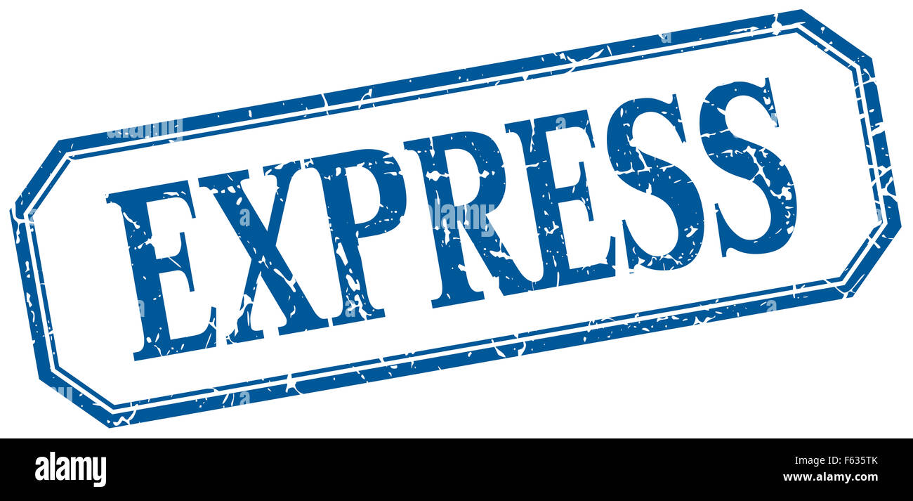express square blue grunge vintage isolated label Stock Photo - Alamy