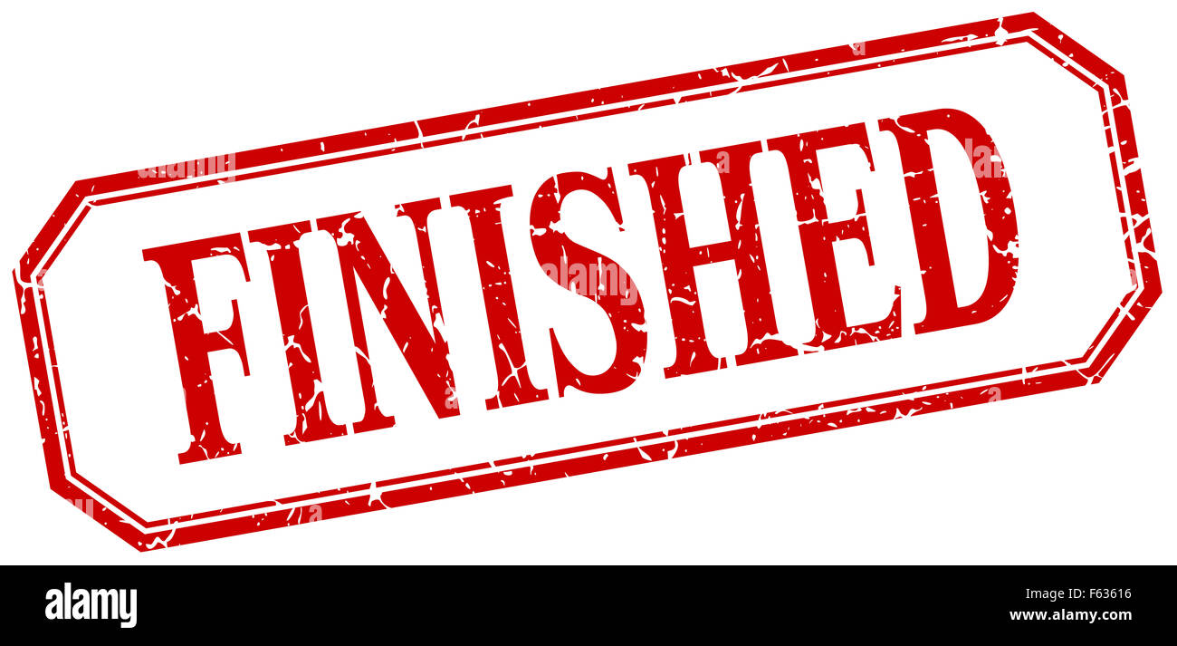 finished square red grunge vintage isolated label Stock Photo - Alamy