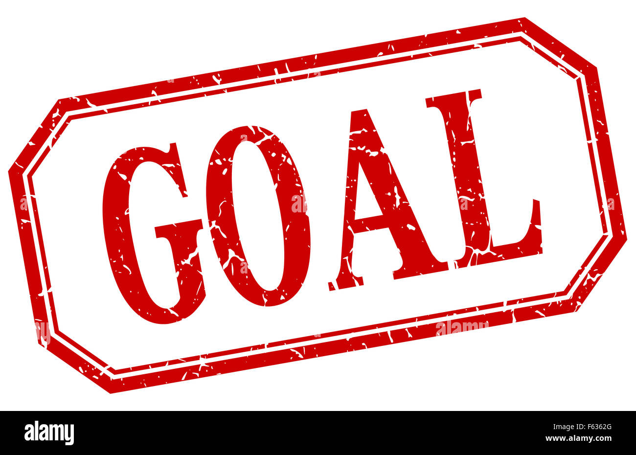 goal square red grunge vintage isolated label Stock Photo - Alamy