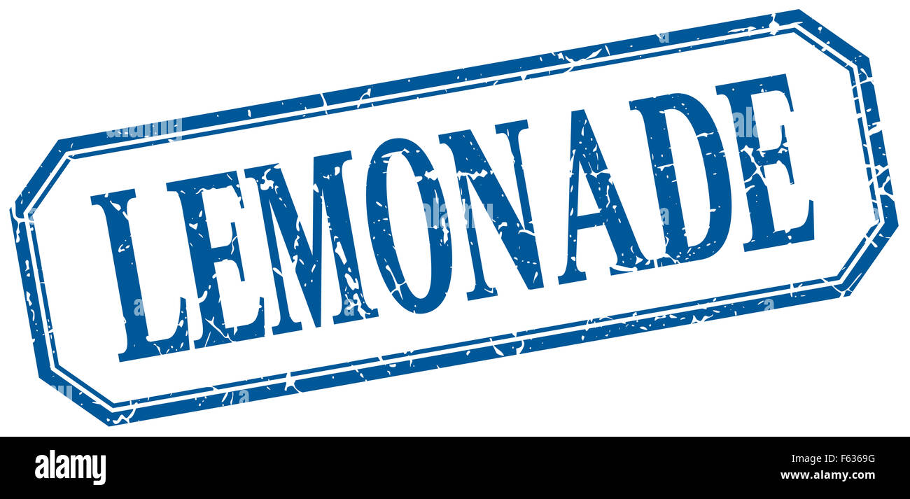 lemonade square blue grunge vintage isolated label Stock Photo - Alamy