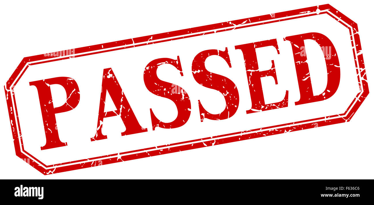 passed square red grunge vintage isolated label Stock Photo - Alamy