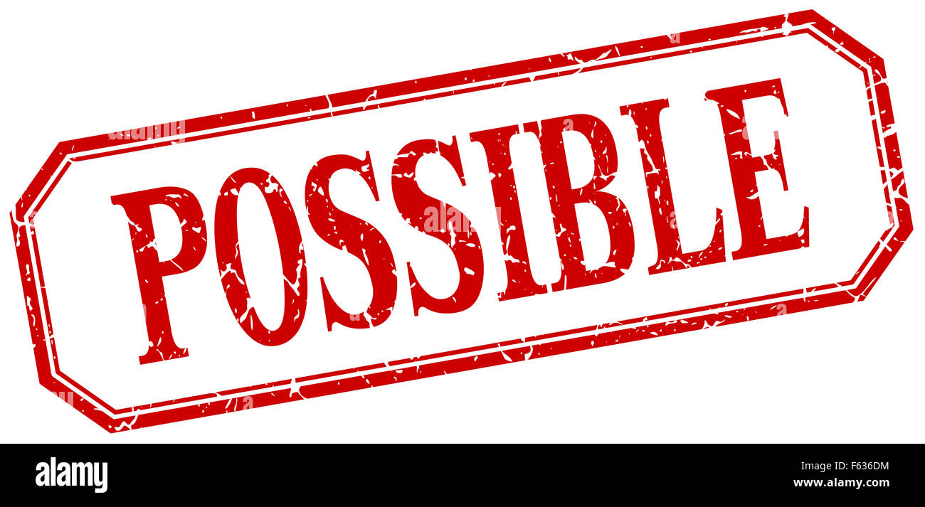 possible square red grunge vintage isolated label Stock Photo - Alamy