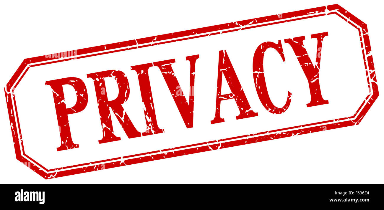 privacy square red grunge vintage isolated label Stock Photo - Alamy