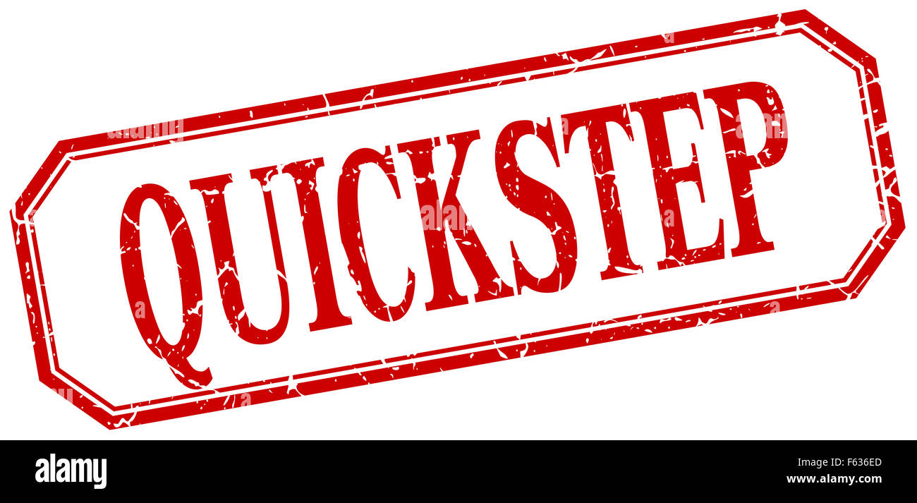 quickstep square red grunge vintage isolated label Stock Photo - Alamy