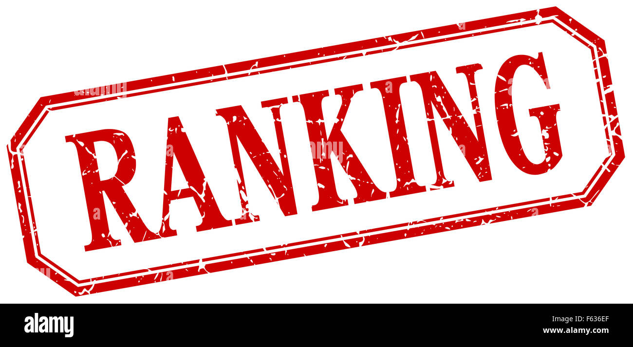 ranking square red grunge vintage isolated label Stock Photo - Alamy