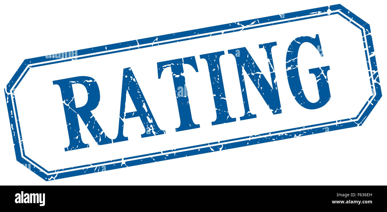 rating square blue grunge vintage isolated label Stock Photo - Alamy