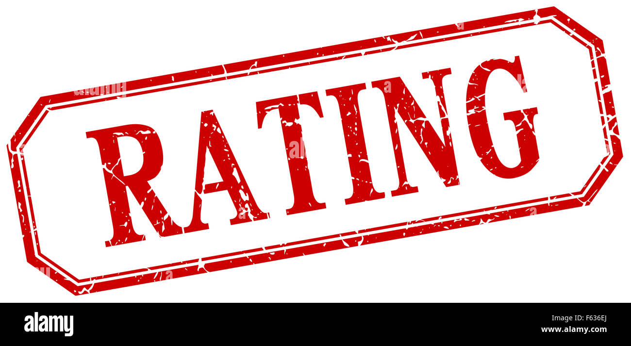 rating square red grunge vintage isolated label Stock Photo - Alamy