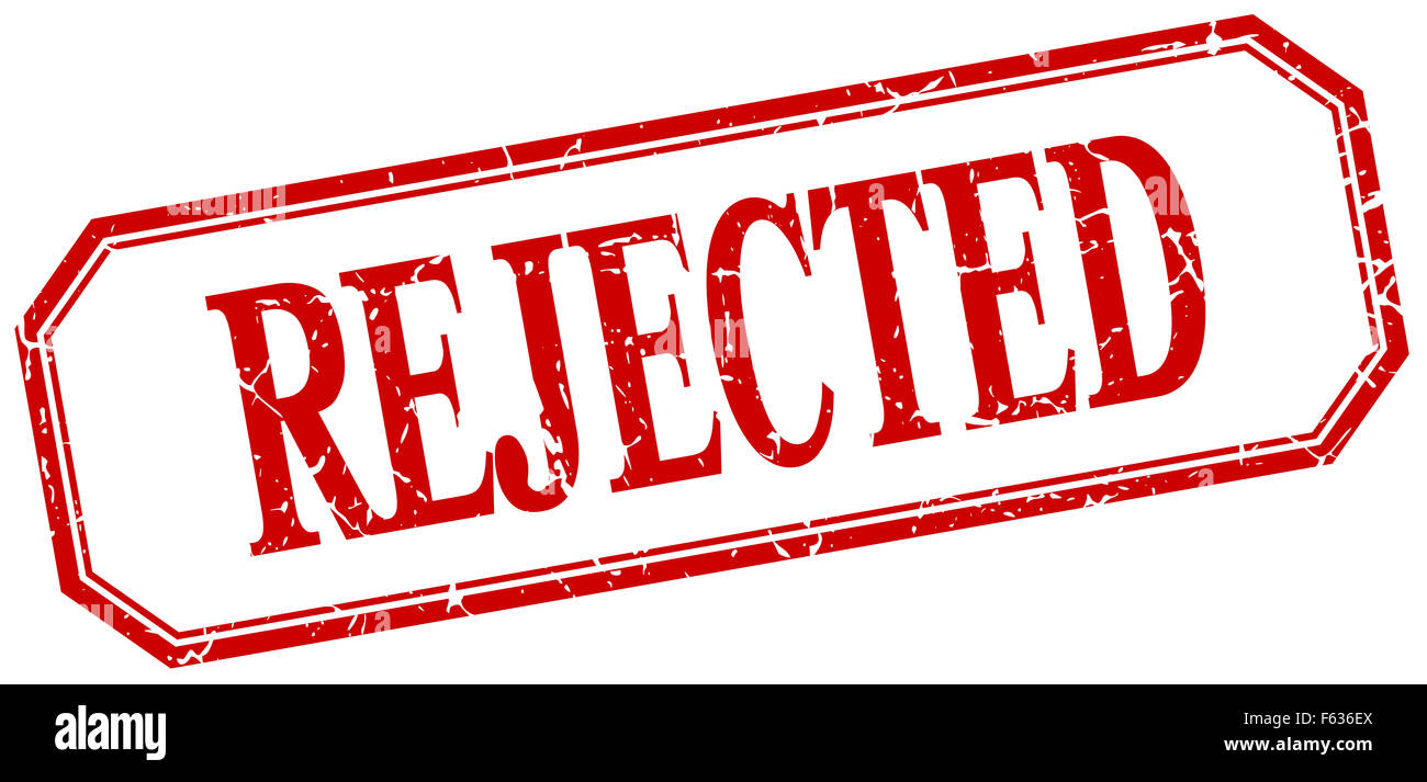 rejected square red grunge vintage isolated label Stock Photo - Alamy