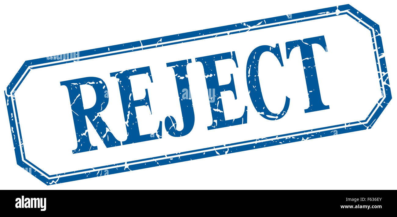 reject square blue grunge vintage isolated label Stock Photo - Alamy