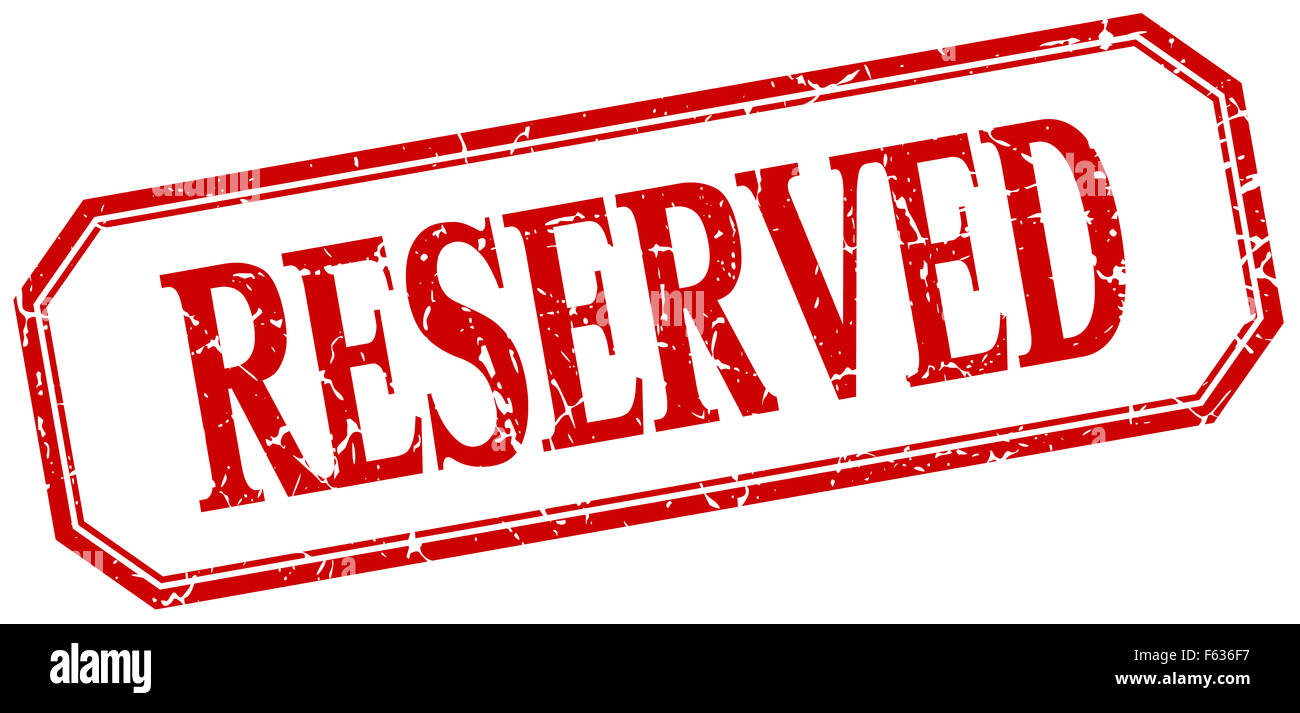 reserved square red grunge vintage isolated label Stock Photo - Alamy