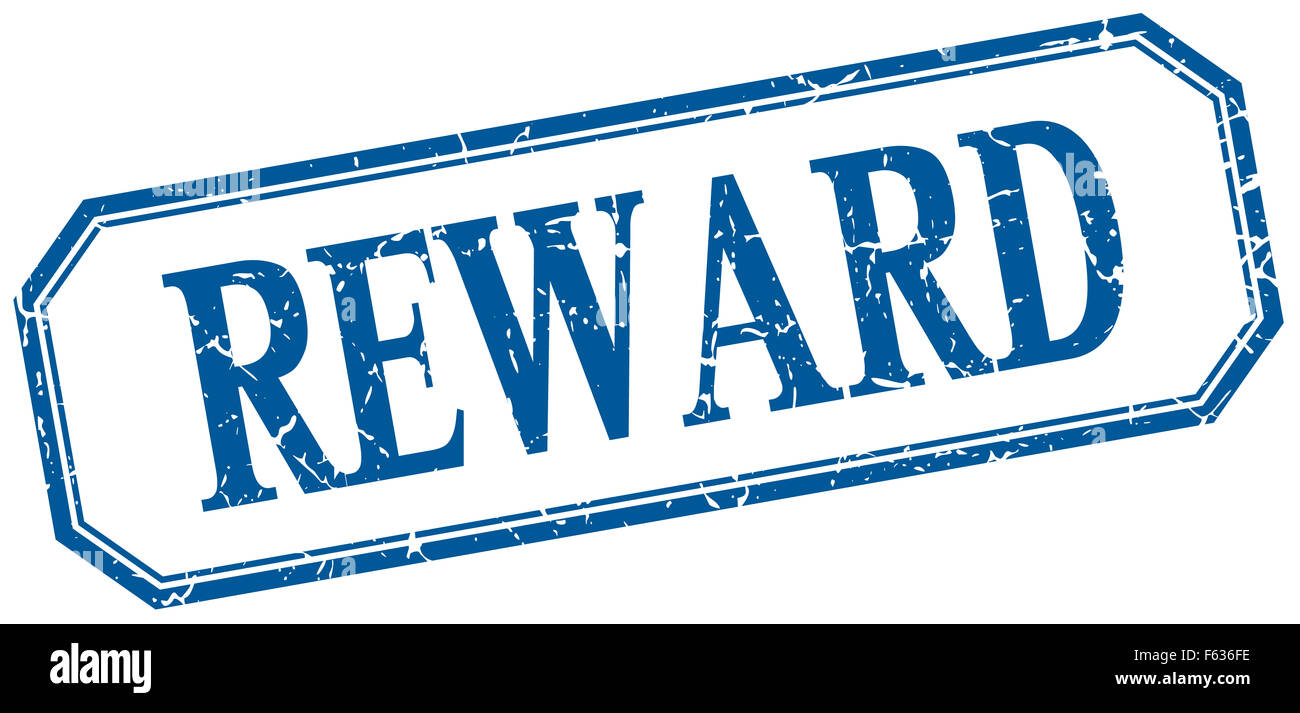 reward square blue grunge vintage isolated label Stock Photo - Alamy