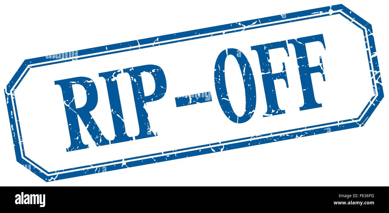 rip-off square blue grunge vintage isolated label Stock Photo - Alamy