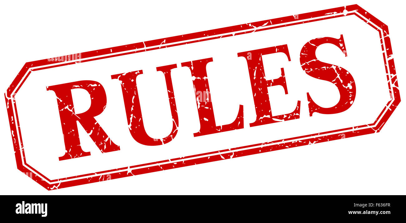 rules square red grunge vintage isolated label Stock Photo - Alamy