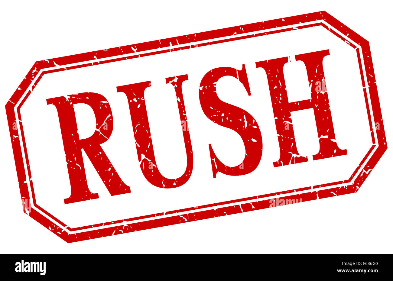 rush square red grunge vintage isolated label Stock Photo - Alamy