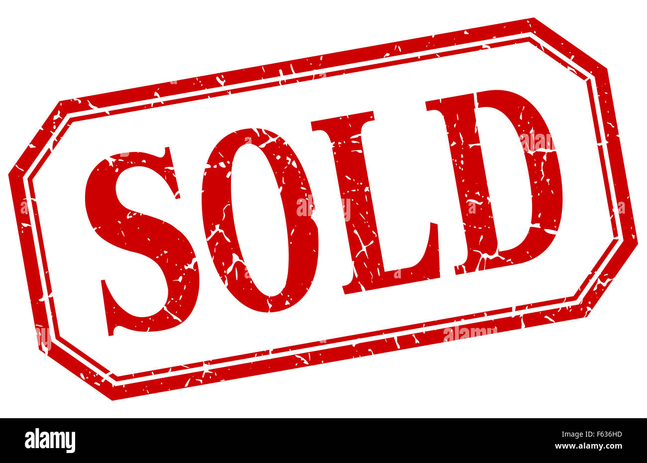 sold square red grunge vintage isolated label Stock Photo - Alamy