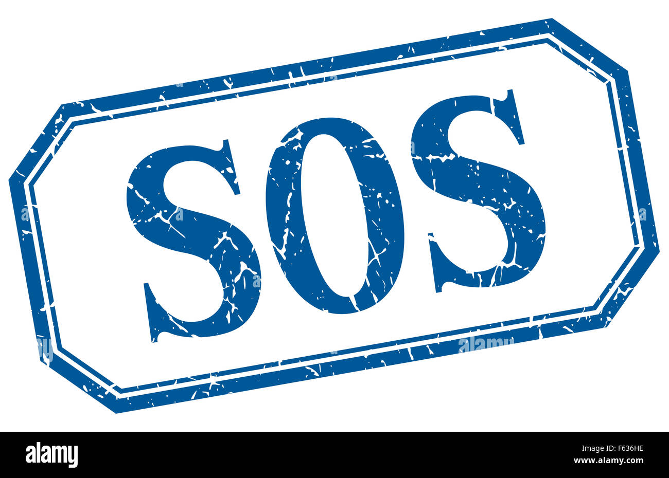 sos square blue grunge vintage isolated label Stock Photo - Alamy
