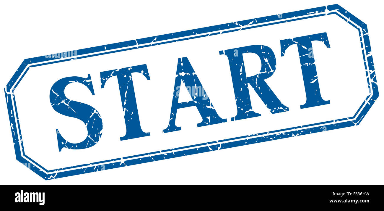 start square blue grunge vintage isolated label Stock Photo - Alamy