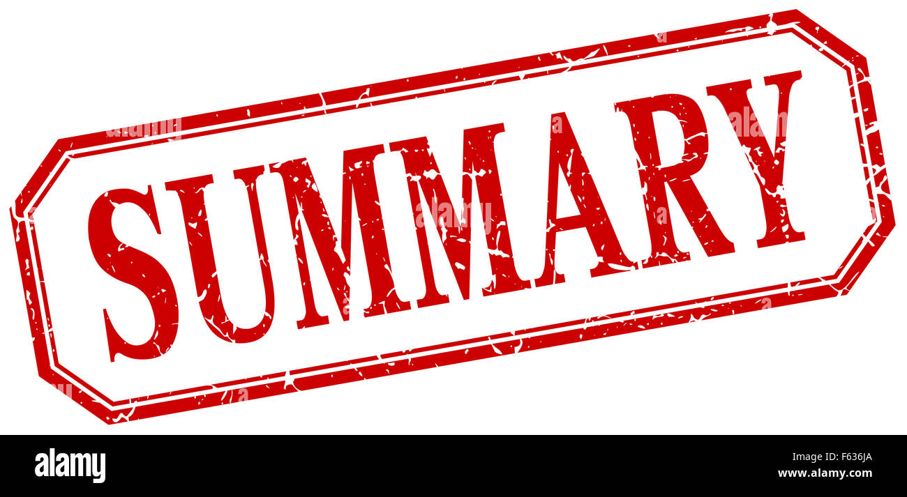 summary square red grunge vintage isolated label Stock Photo - Alamy