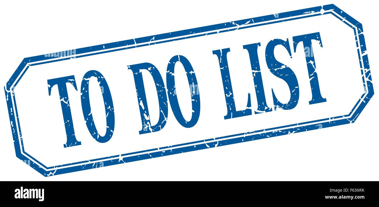 to do list square blue grunge vintage isolated label Stock Photo - Alamy
