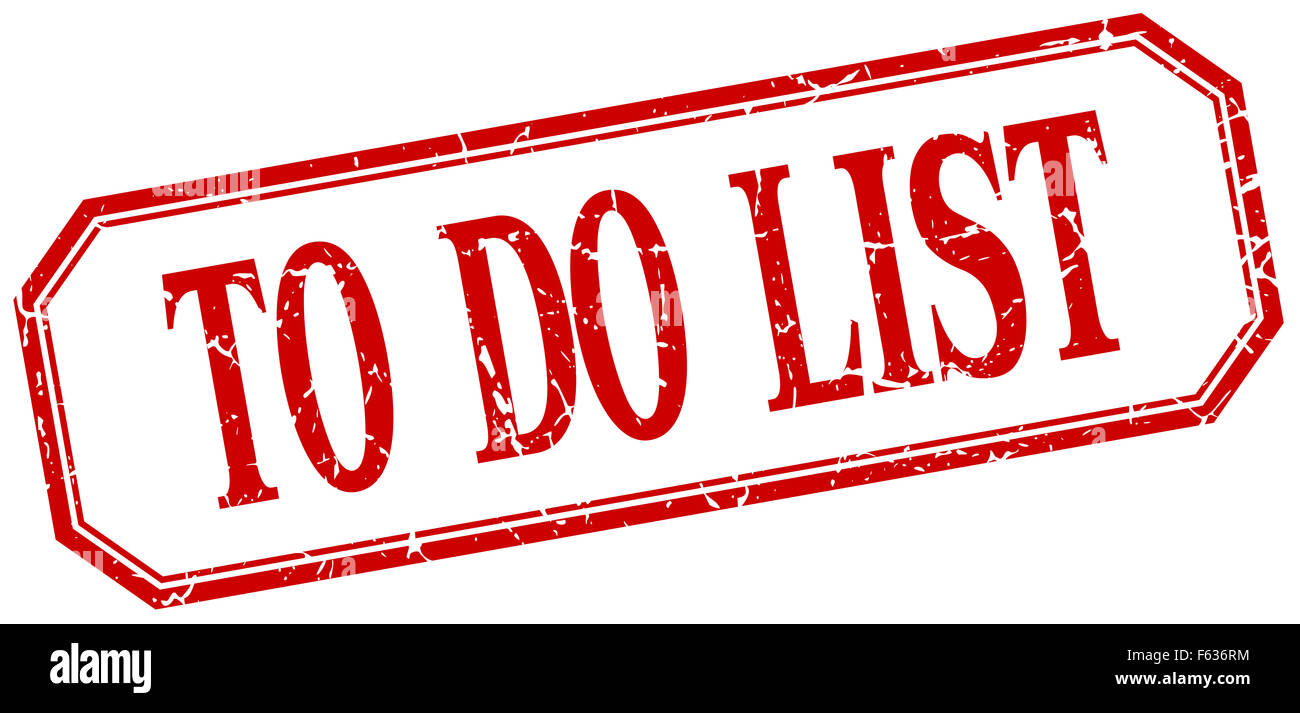 to do list square red grunge vintage isolated label Stock Photo - Alamy