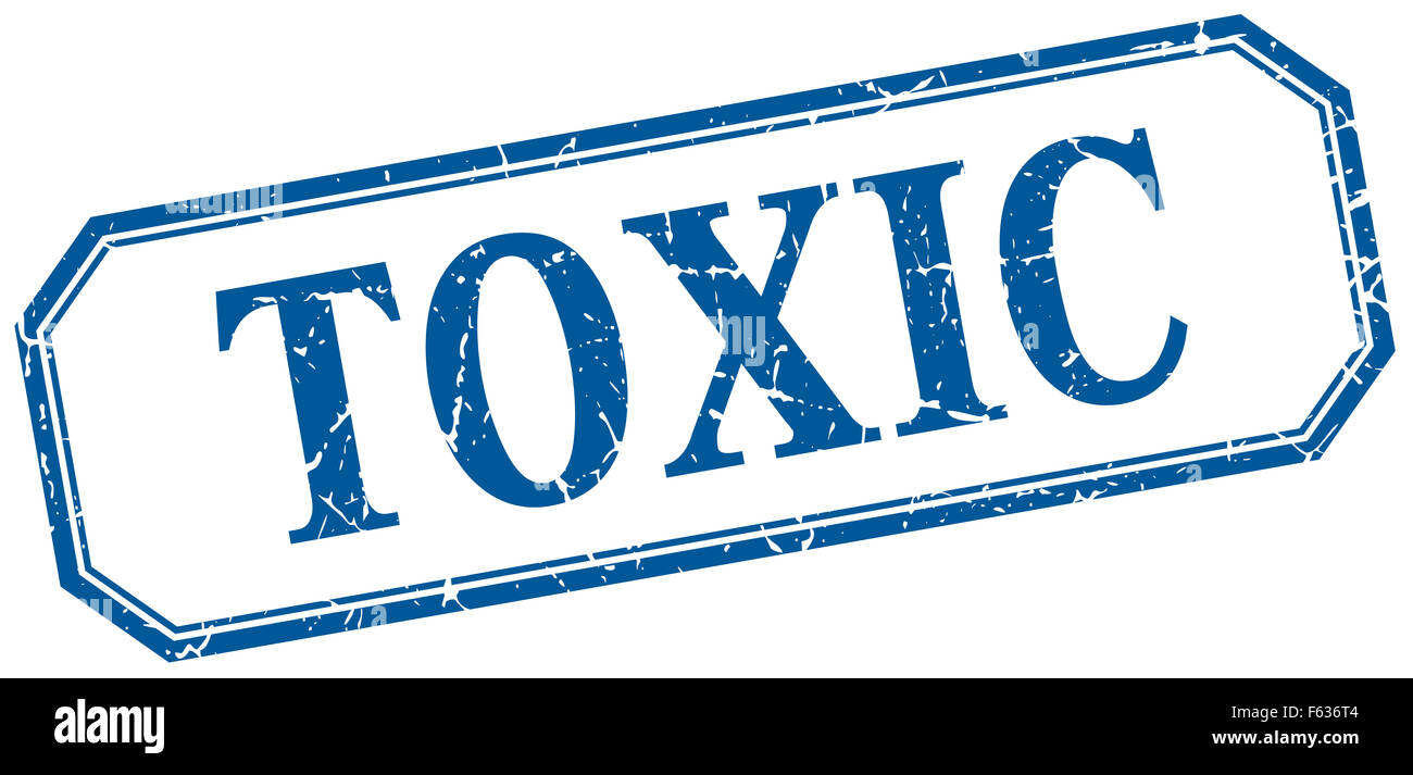 toxic square blue grunge vintage isolated label Stock Photo - Alamy