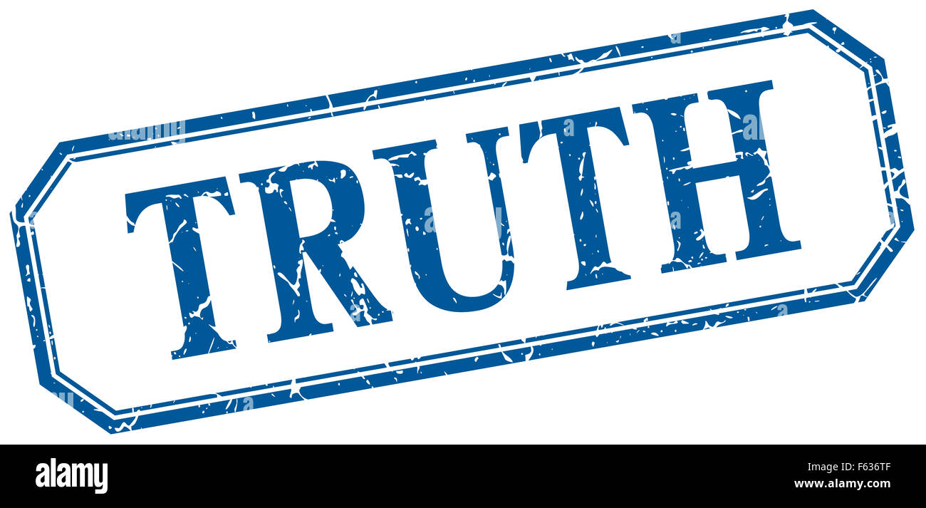 truth square blue grunge vintage isolated label Stock Photo - Alamy