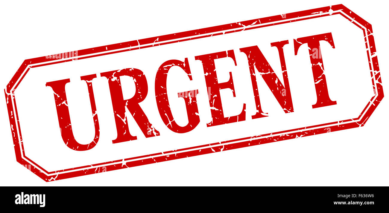 urgent square red grunge vintage isolated label Stock Photo - Alamy