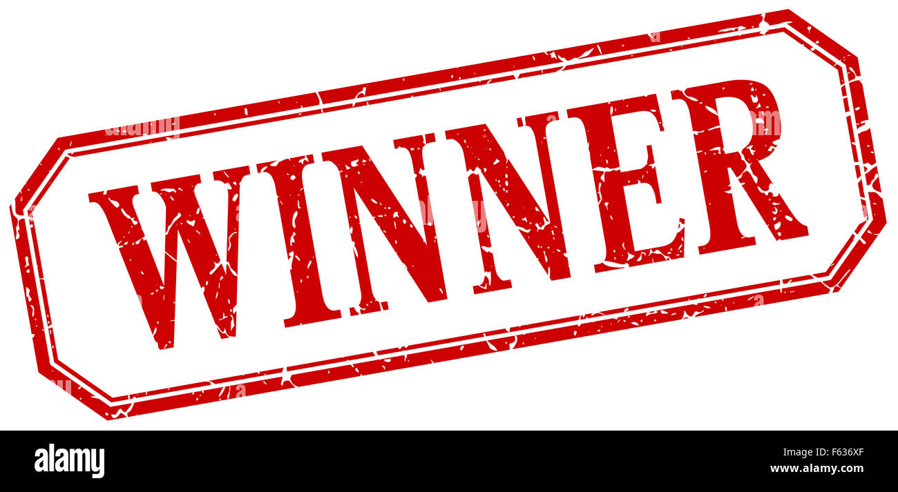 winner square red grunge vintage isolated label Stock Photo - Alamy