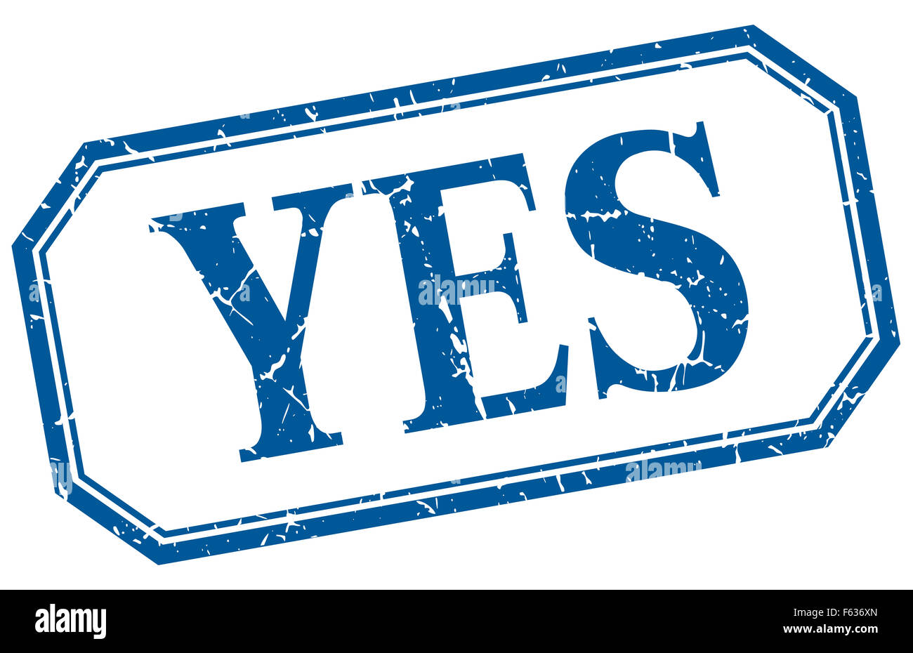 yes square blue grunge vintage isolated label Stock Photo - Alamy
