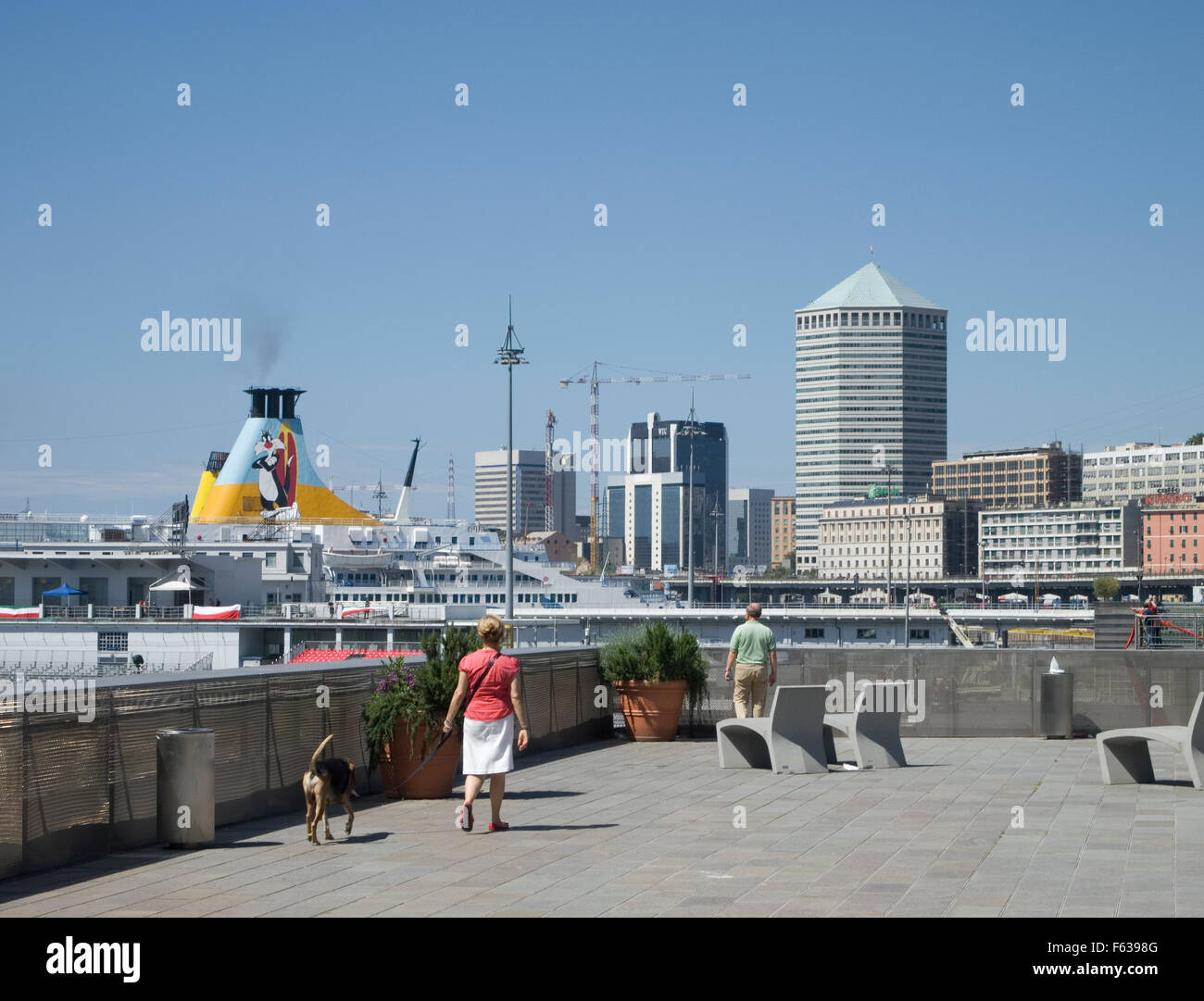 Genoa waterfront and harbour, Italy Stock Photo - Alamy