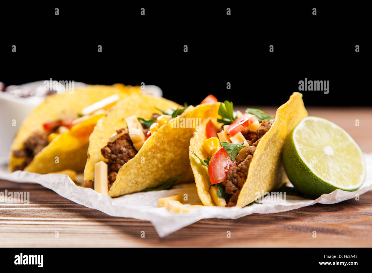Delicious beef tacos Stock Photo - Alamy