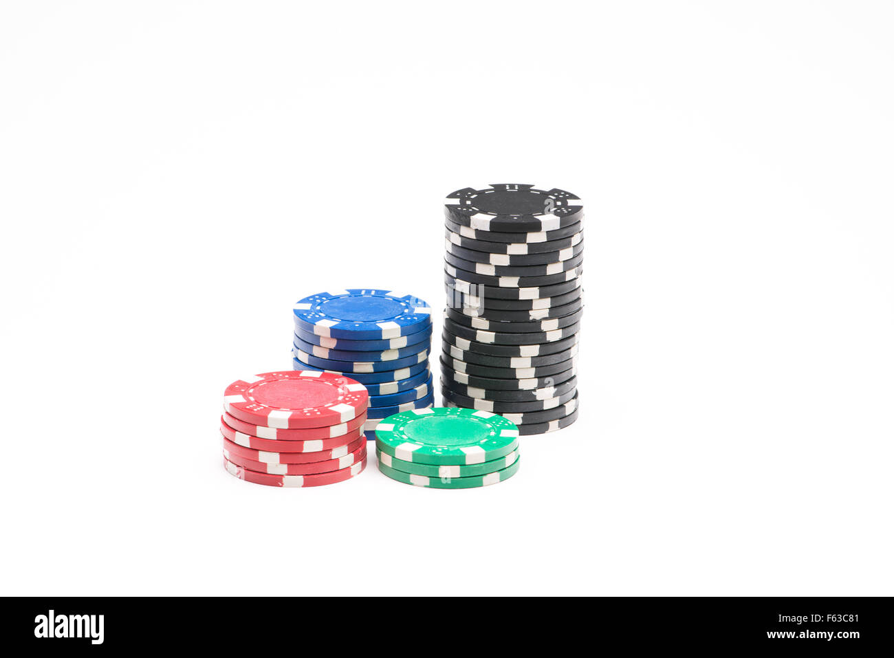 Colored poker chips isolated on white background Stock Photo - Alamy