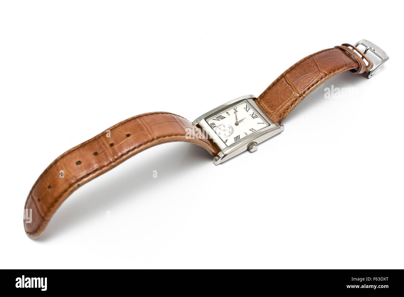 Ladies square wristwatch isolated on white Stock Photo - Alamy