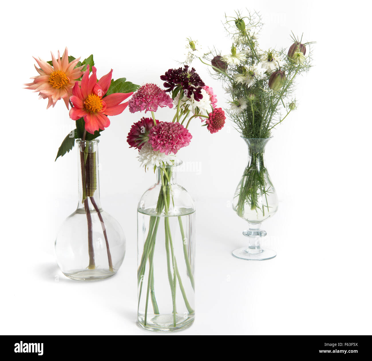 vases of summer flowers Stock Photo - Alamy