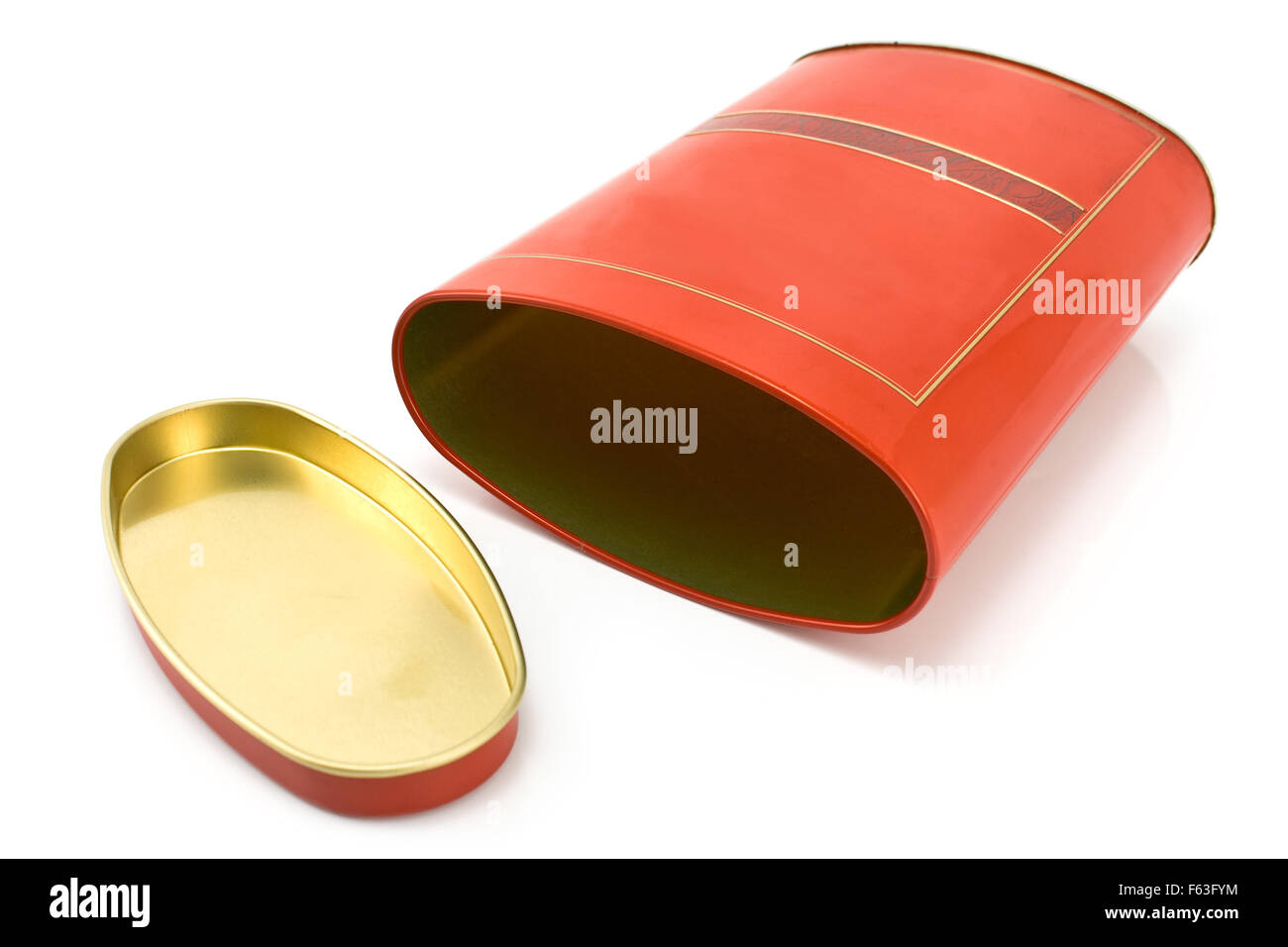 Aluminum red box with lid isolated on white Stock Photo - Alamy
