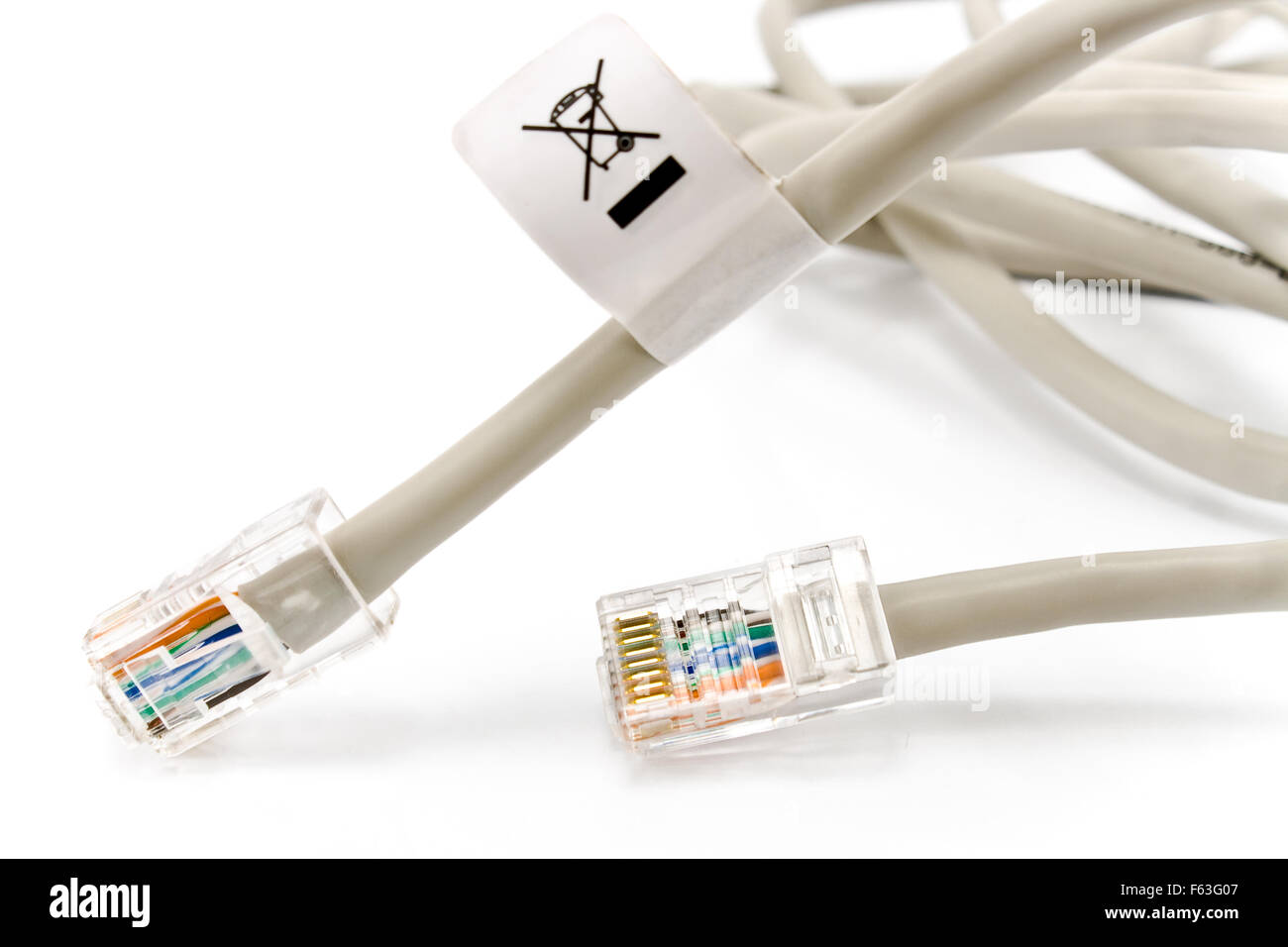 Network lan cable isolated on white Stock Photo - Alamy