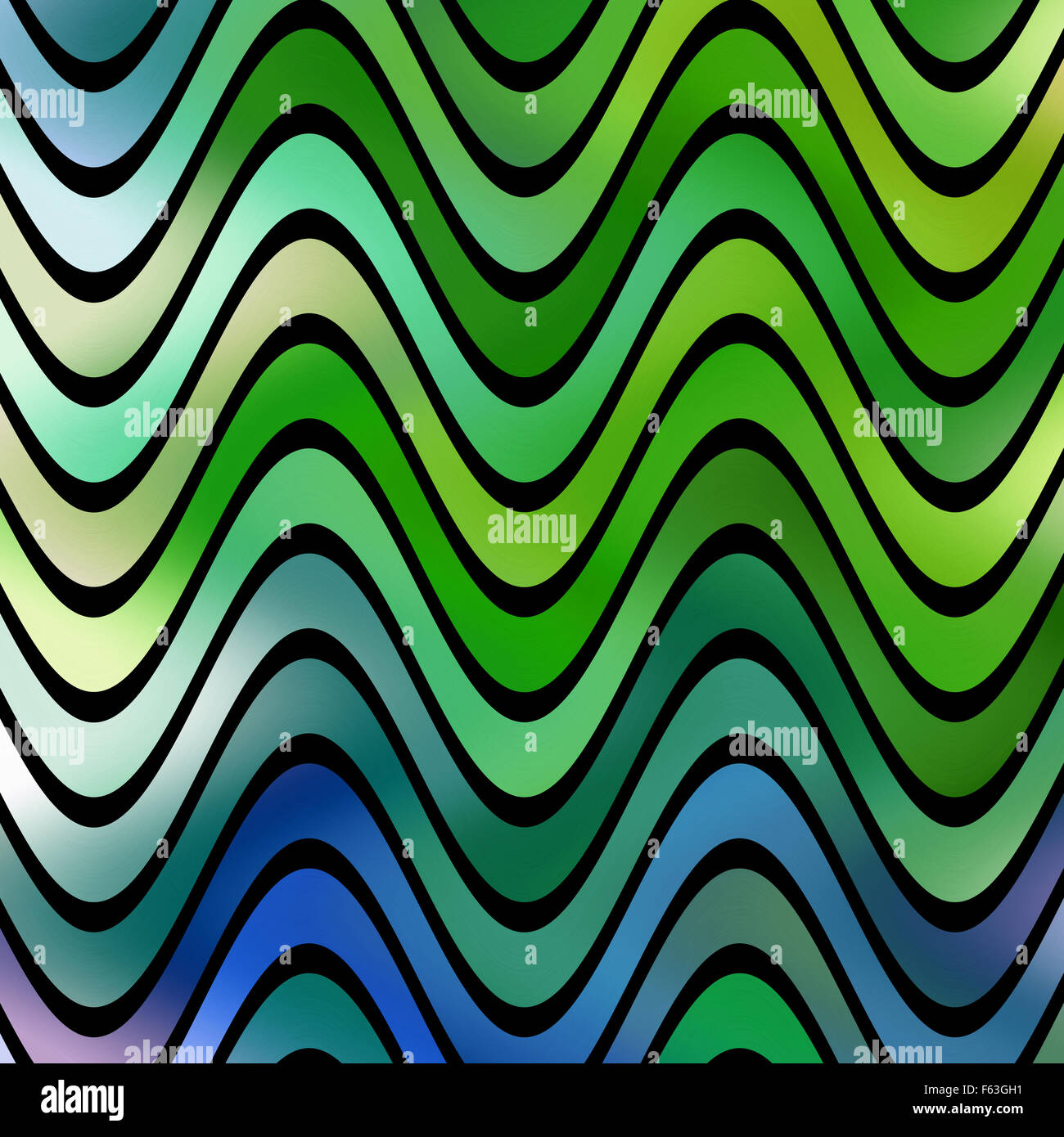 Green and blue colours waves pattern illustration Stock Photo - Alamy