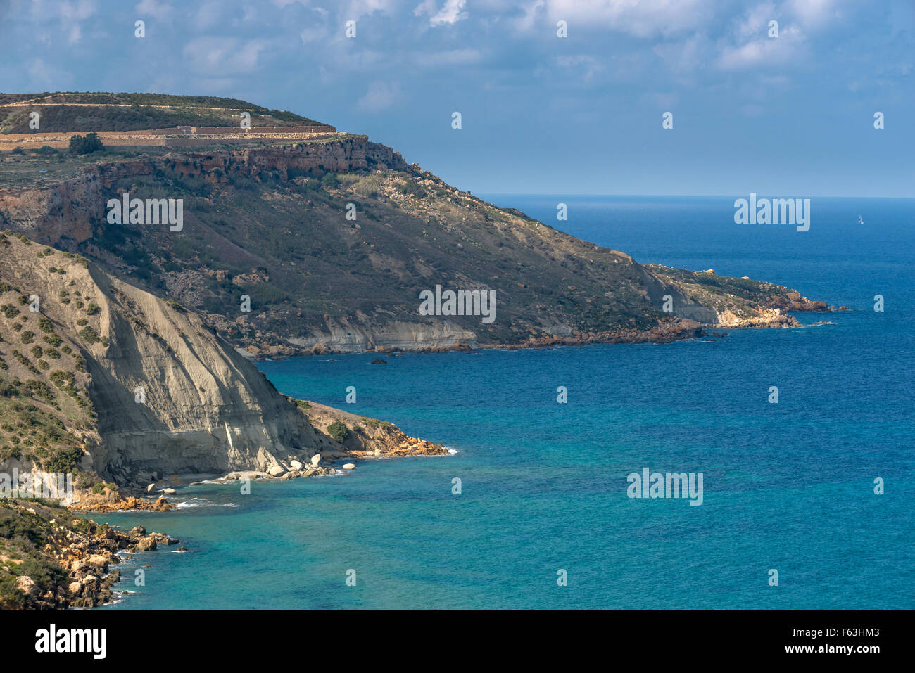 Gemeral view of the golden sands at Ramla Bay, Gozo Stock Photo - Alamy
