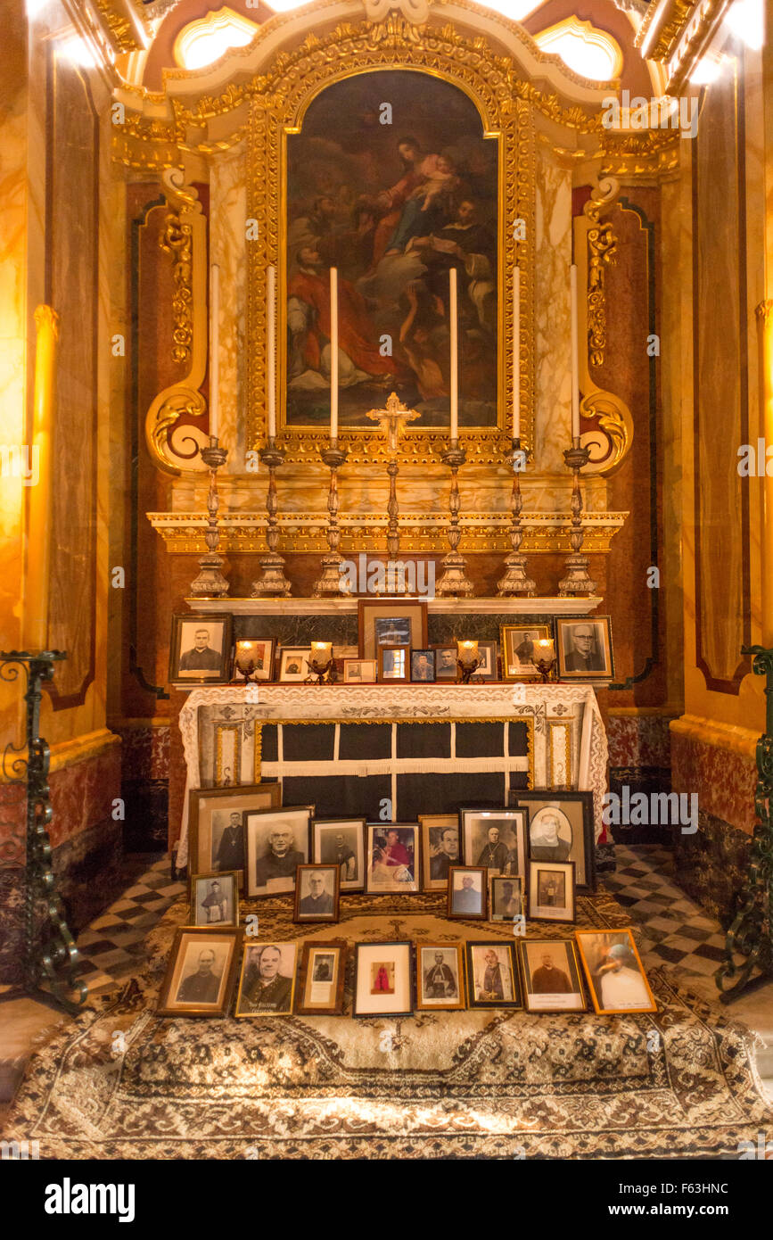 Inside the onyx-filled St Mary's Church at iż-Żebbuġ, Gozo Stock Photo ...