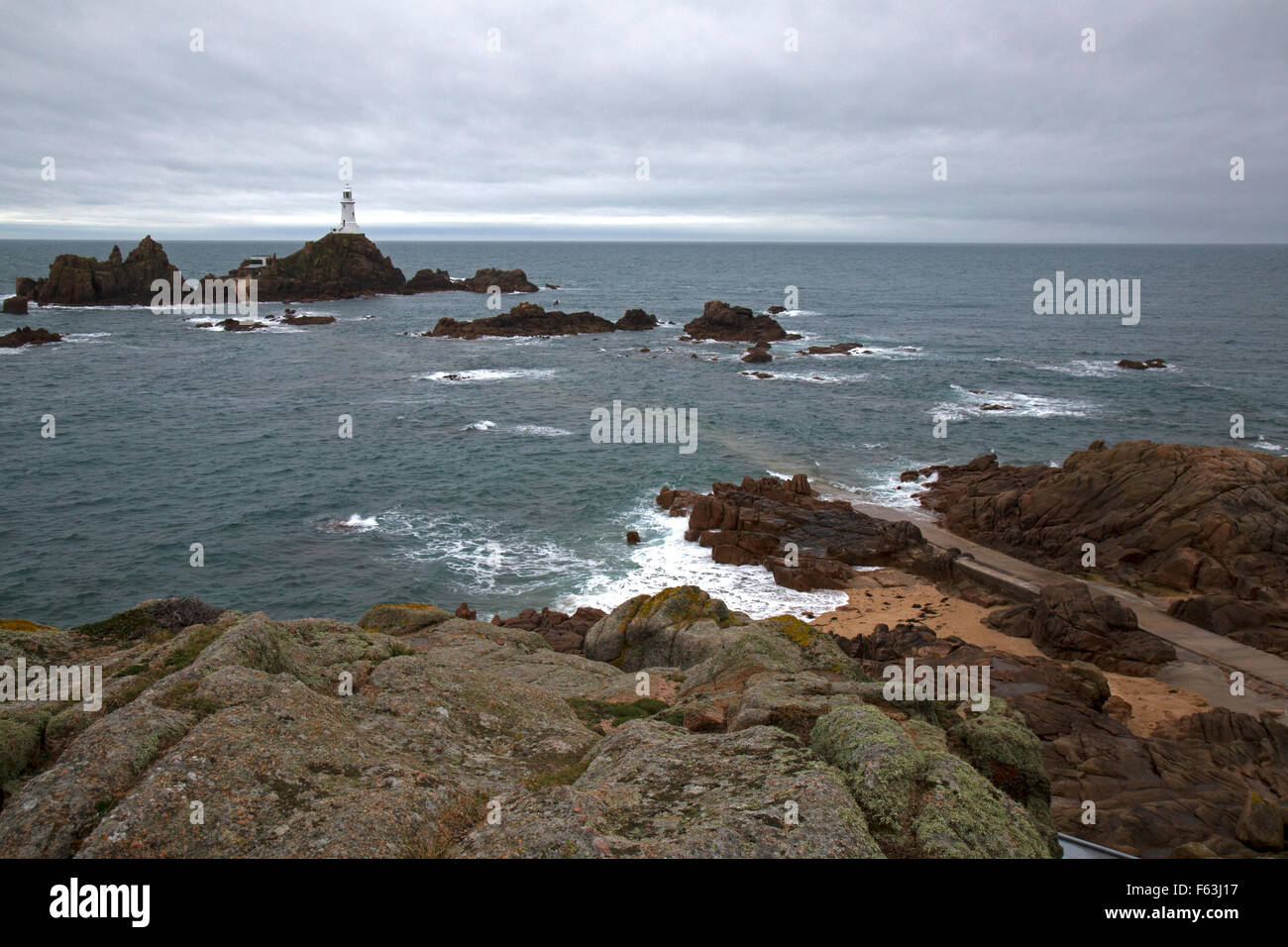 La Corbiere lighthouse,in Jersey on the UK owned Channel Islands Stock Photo - Alamy